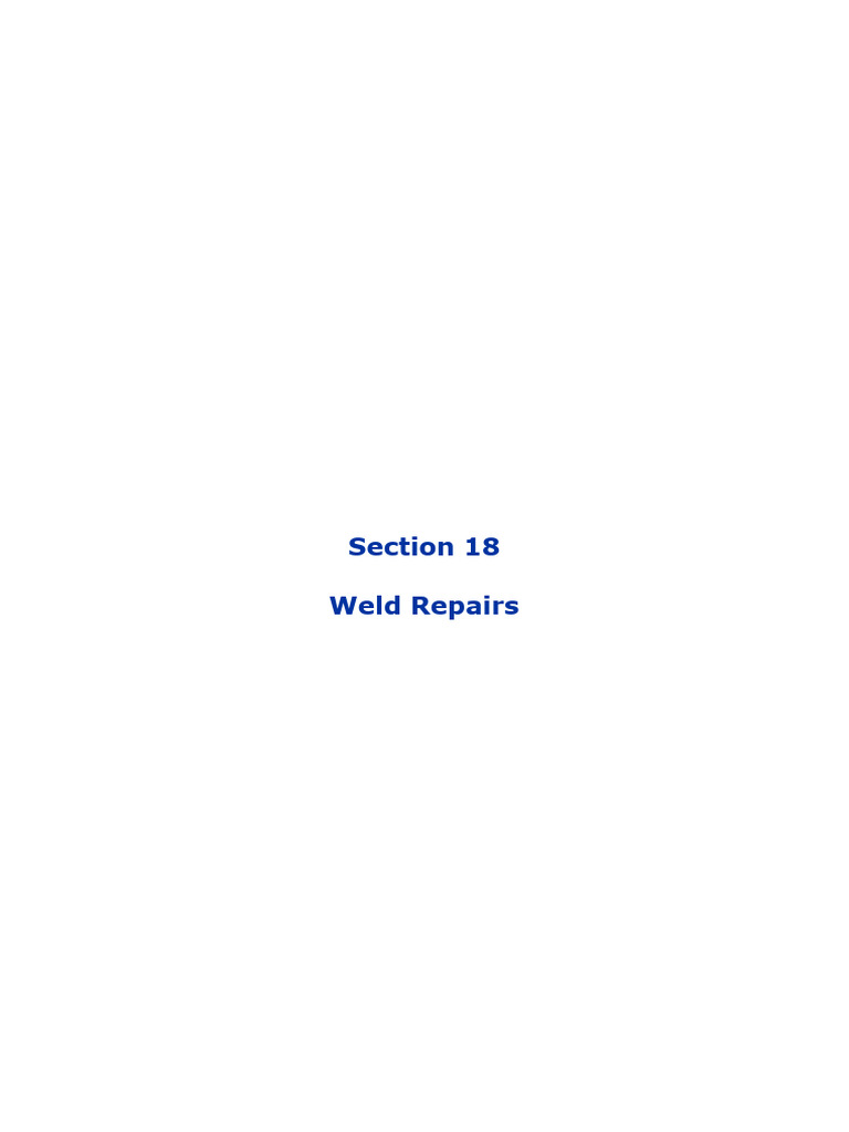 Section 18-Weld Repair | PDF | Welding | Construction