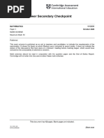October 2024 Checkpoint Maths Mark Scheme | PDF | Mathematics