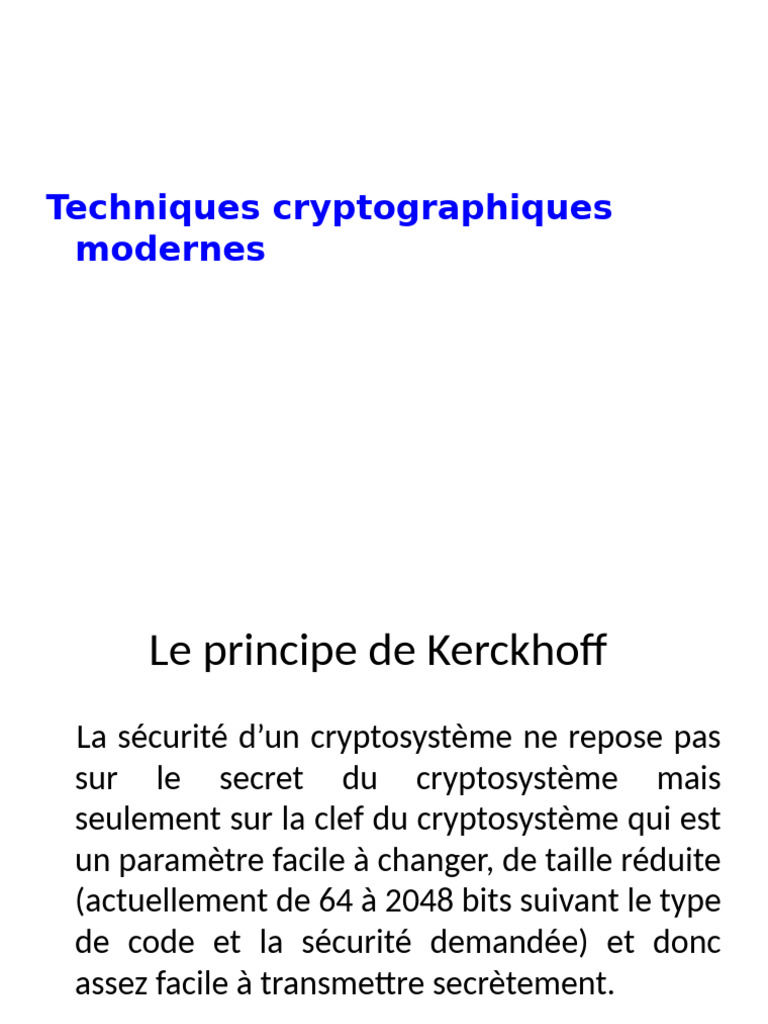 Chapitre 3 Techniques Cryptographiques Modernes2014 | PDF | Cryptage | Cybercriminalité