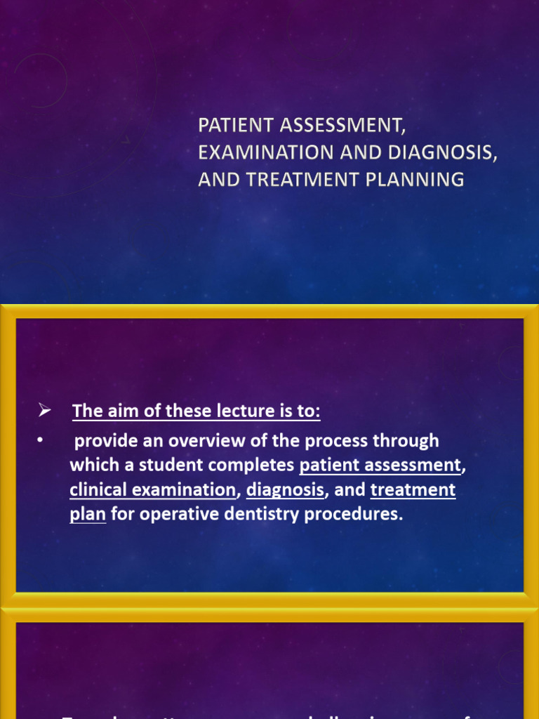1 Patient Assessment, Examination and Diagnosis, and Treatment Planning ...