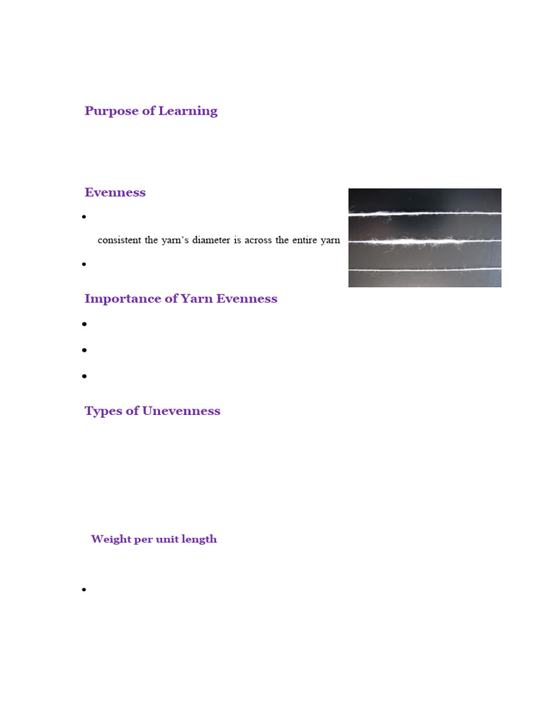 Yarn Evenness Testing Methods | PDF | Yarn | Spinning (Textiles)