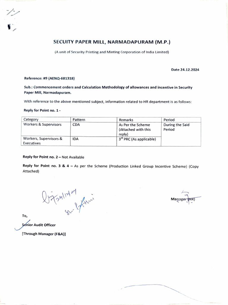 Allowances Commencement Orders | PDF