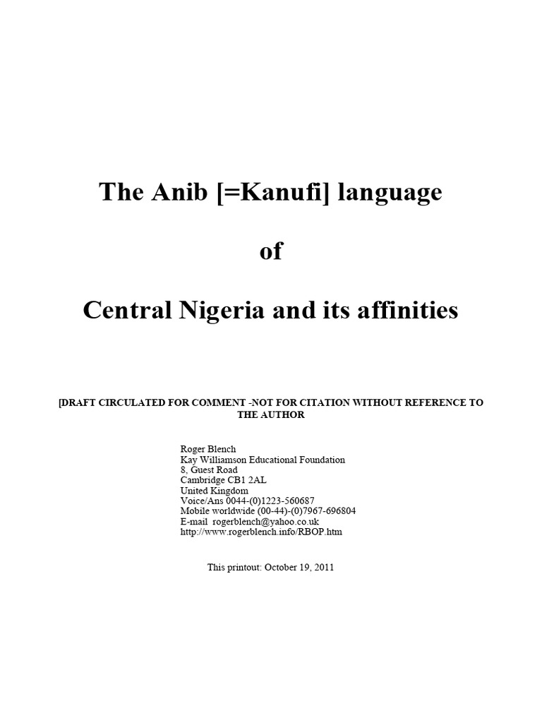 The Anib Kanufi Language | PDF | Consonant