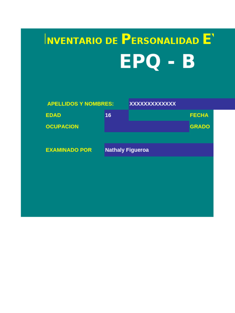 2. EYSENCK FORMA B a partir de 16 años-PARA IMPRIMIR | PDF