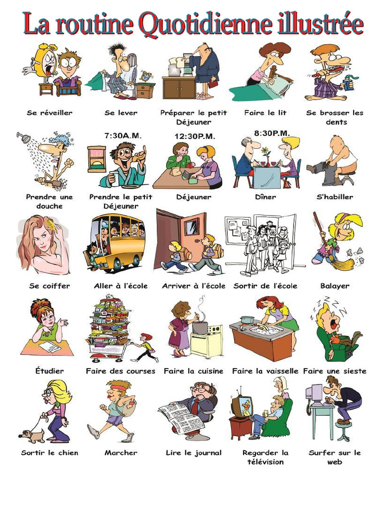 La Routine Quotidienne Illustree Dictionnaire | PDF
