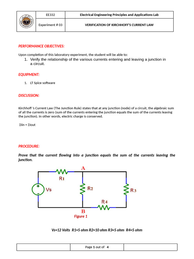 EE332 NEW Lab Notes Exp 03 | PDF | Electric Current | Electrical Network