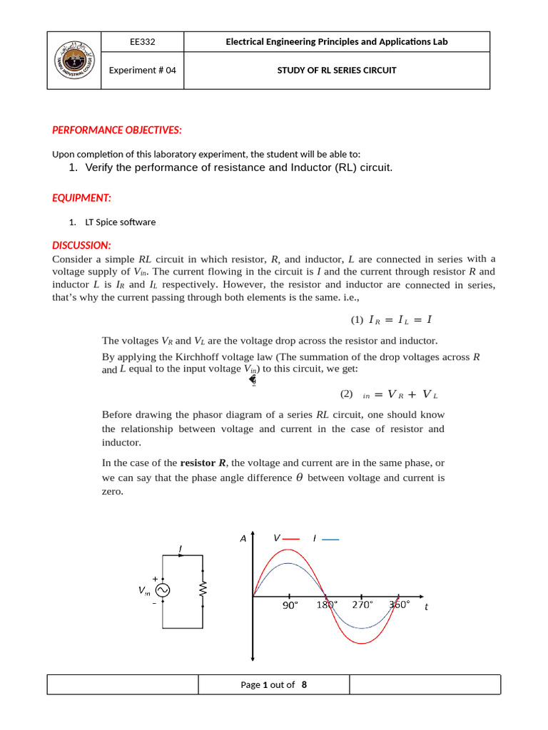 EE332 NEW Lab Notes Exp 04 | PDF | Inductor | Inductance