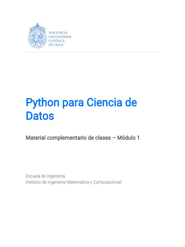 Python para Ciencia de Datos - Módulo 1DG | PDF