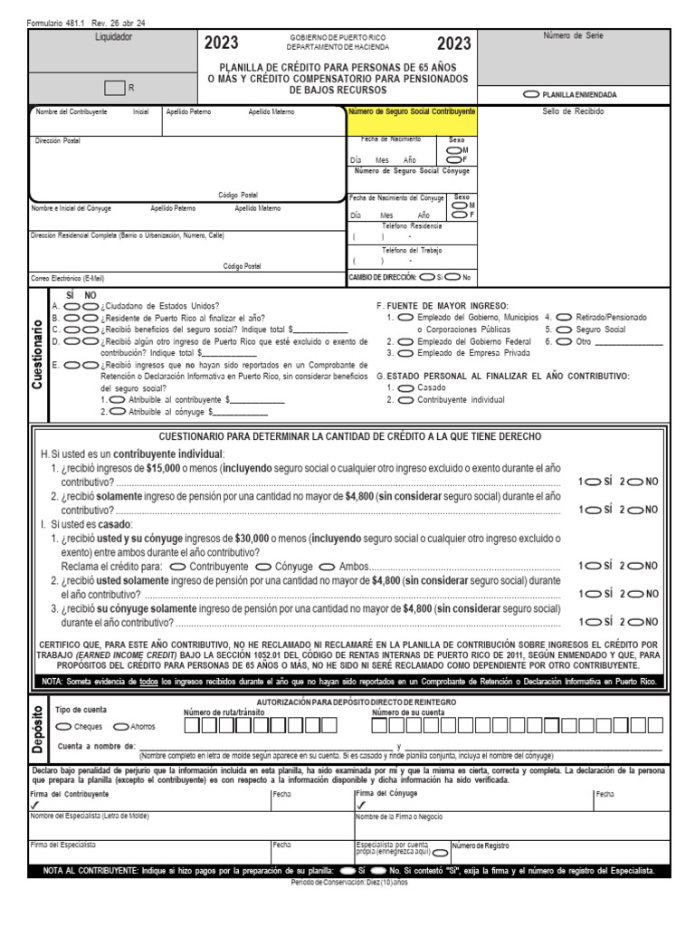 481.1 2023 Informativo | PDF | Pensión | Puerto Rico
