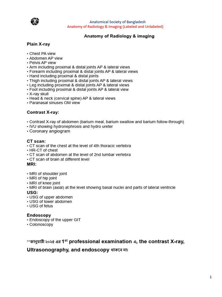 Radiology & Imaging Anatomy Guide | PDF | Anatomical Terms Of Location ...