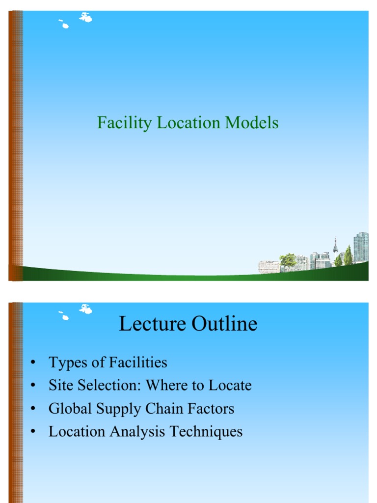 Facility Location Models PPT at DOMS | PDF | Technology & Engineering