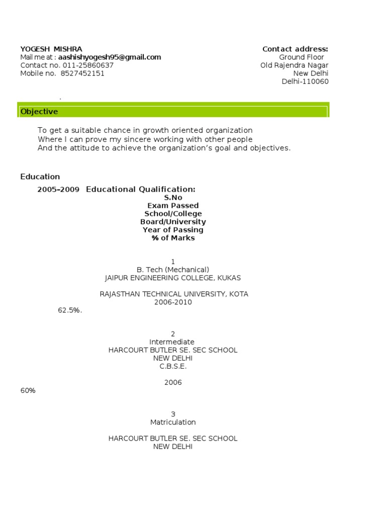 YOGESH's CV | PDF