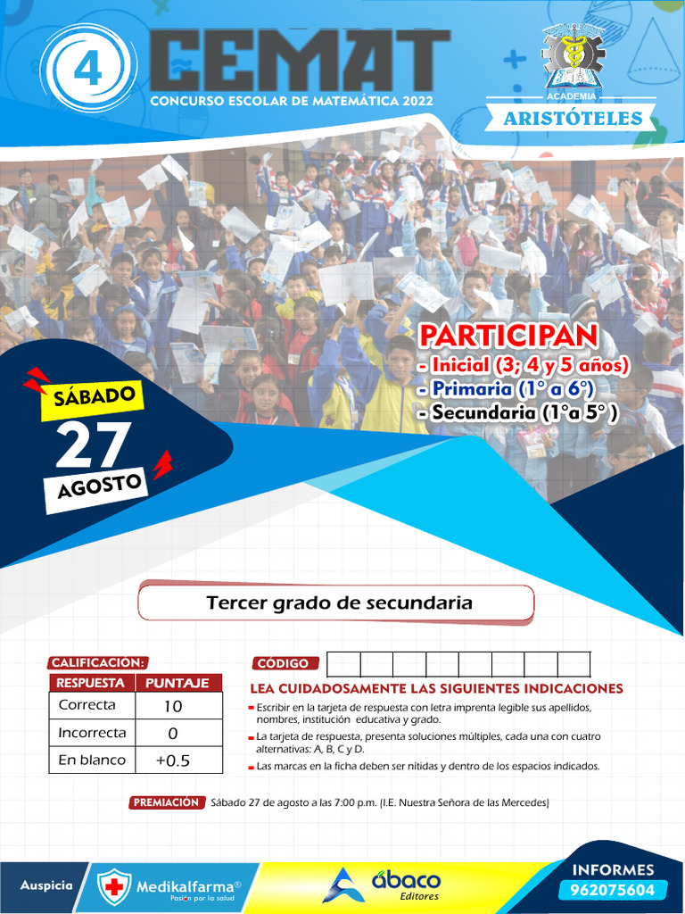 Examen 2022 - 3S - Revisado | PDF | Matemática Elemental | Matemáticas