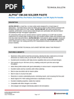 ALPHA OM 340 Solder Paste Datasheet | PDF