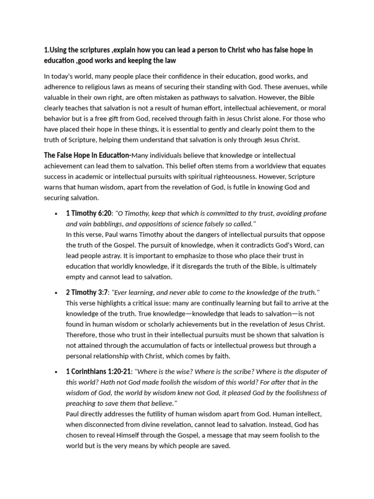 Leading Others to Christ's Salvation | PDF | Justification (Theology ...