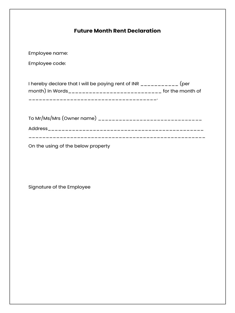6. ANNEXURE - 6_Rent Declaration(Jan to Mar 25) | PDF