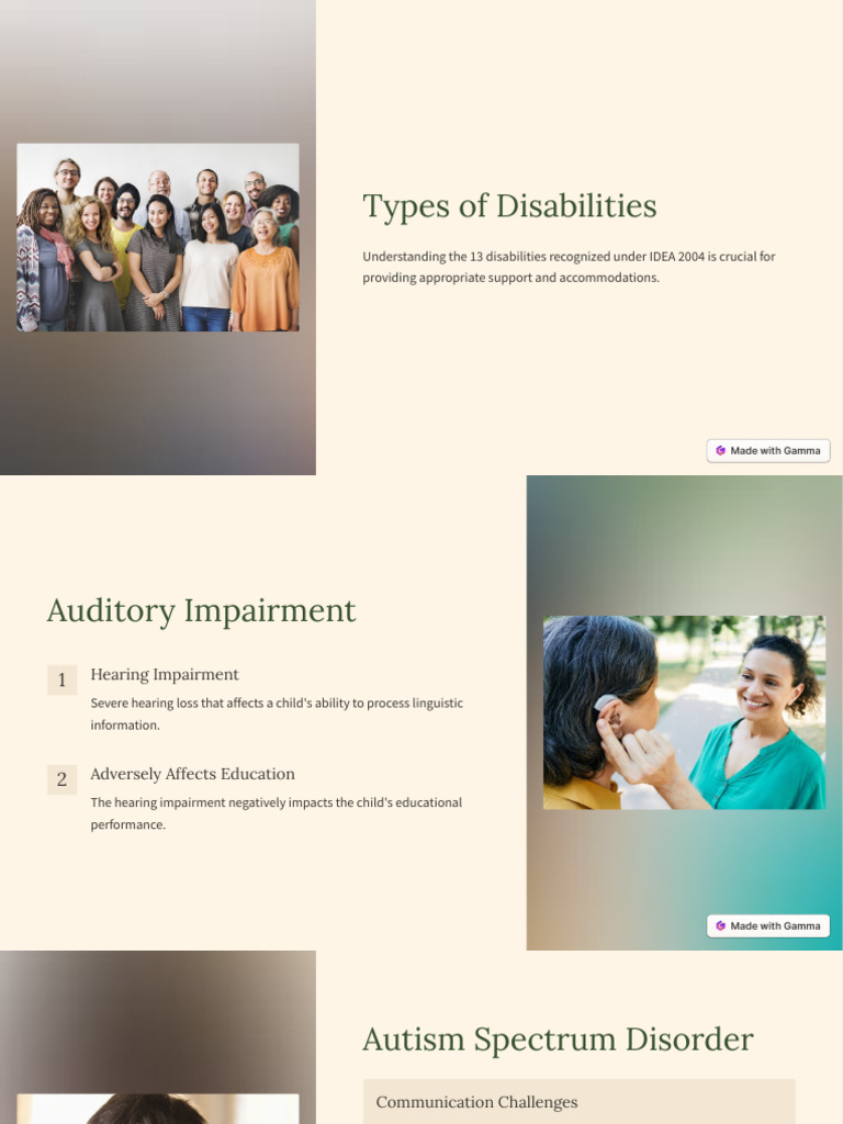 Types of Disabilities | PDF | Disability | Mental Disorder