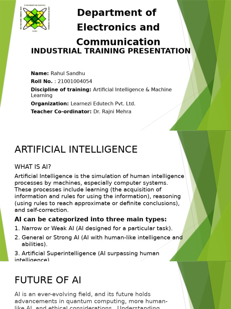 AI & Machine Learning Training Overview | PDF | Machine Learning ...