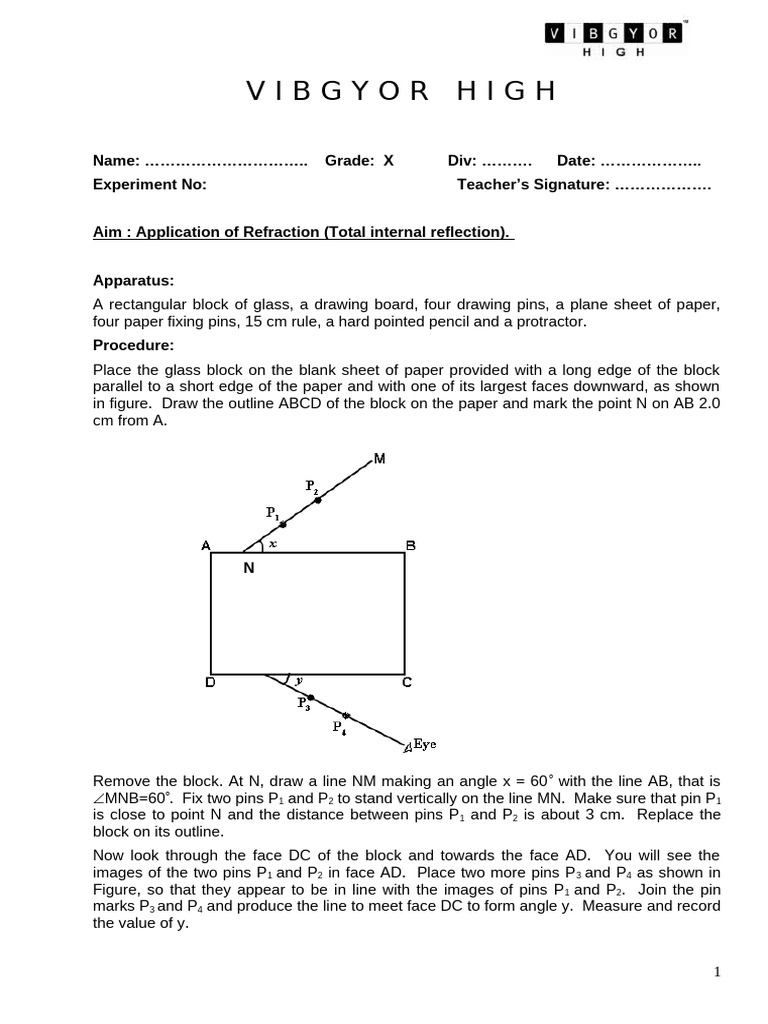 Practical - 4 - Total Internal Reflectionb HHH | PDF