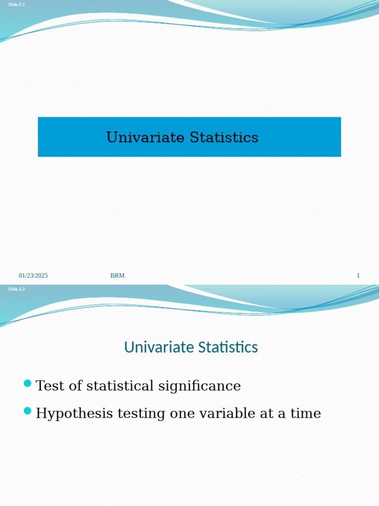 Univariate Statistics: Research Methods For Business Students Research ...