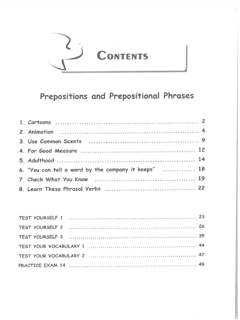14 Prepositions and Prepositional Phrases | PDF