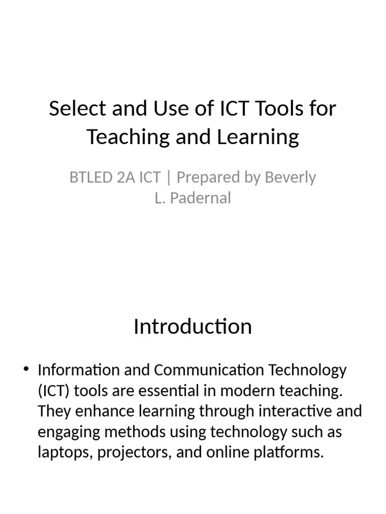 ICT Tools For Teaching and Learning | PDF