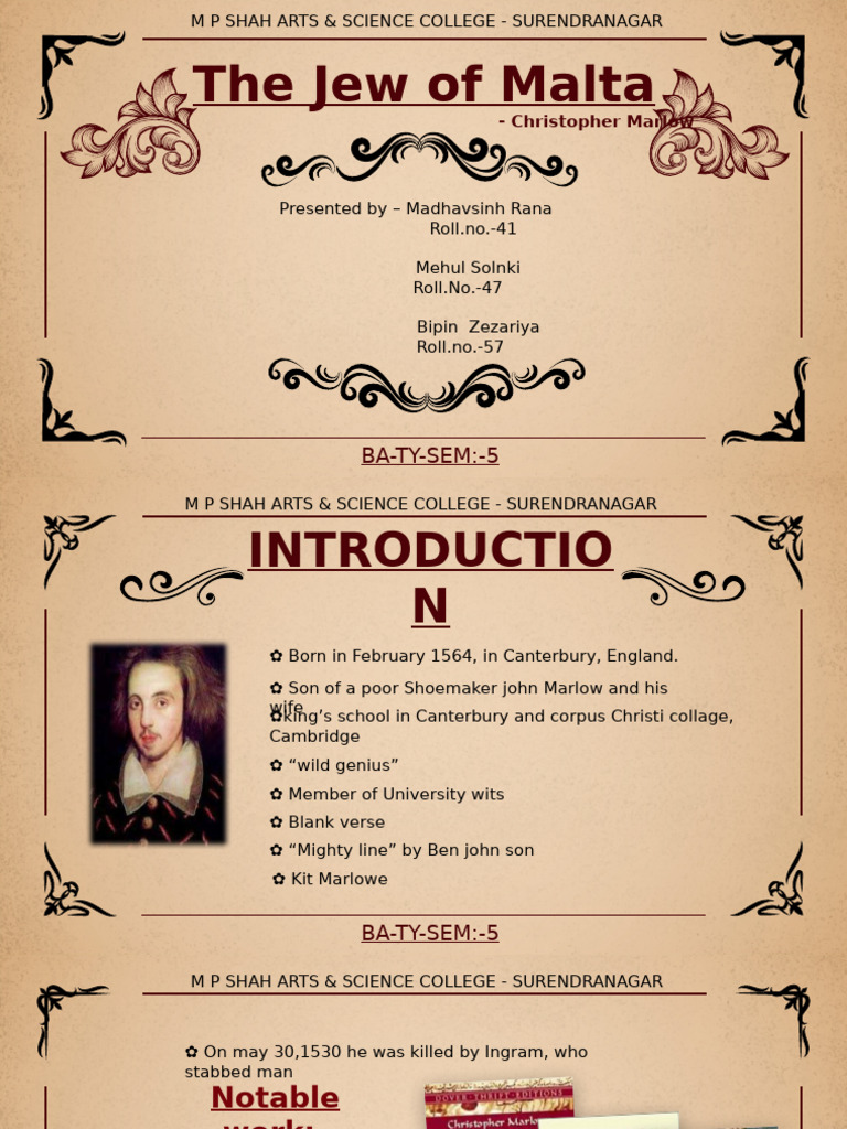 The Jew of Malta: A Student Analysis | PDF | Christopher Marlowe ...