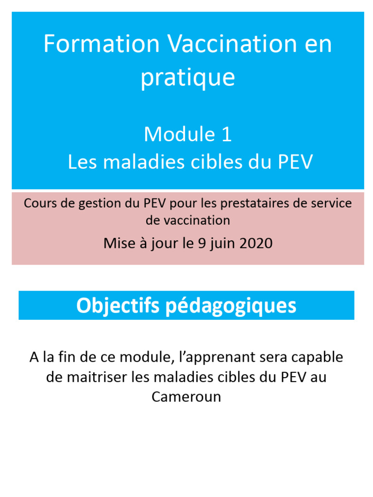 Maladies Cibles du PEV au Cameroun | PDF | Vaccination | Méningite