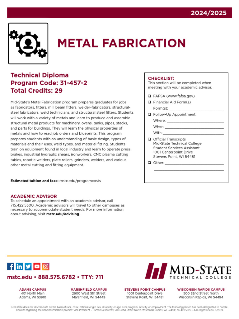 Metal Fabrication Program Information Guide | PDF | Metal Fabrication ...