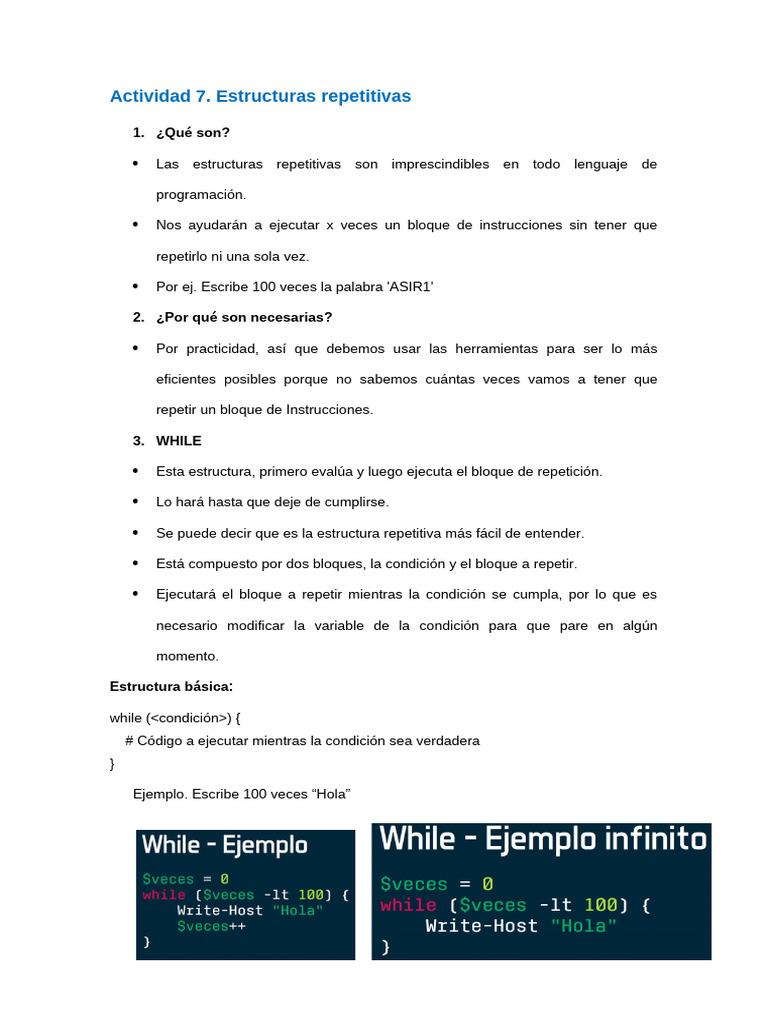 Scripts 3 Estructuras Repetitivas - Resuelto para Alumnos | PDF ...