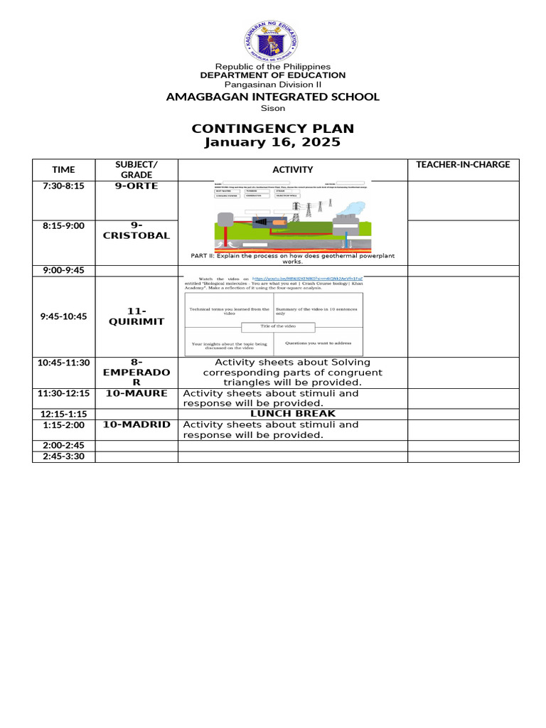 CONTINGENCY Sample | PDF