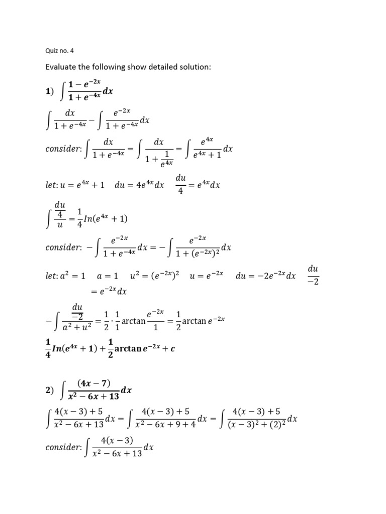 Solution Quiz 4 | PDF
