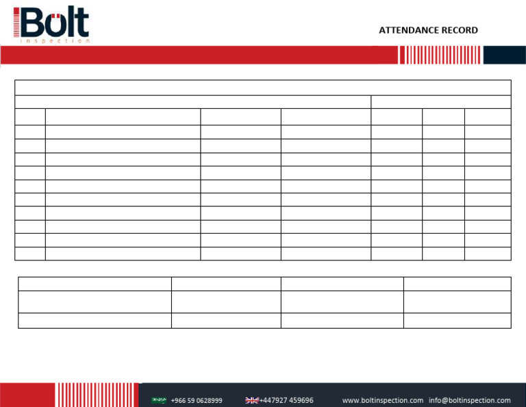 Attendance Record Template | PDF