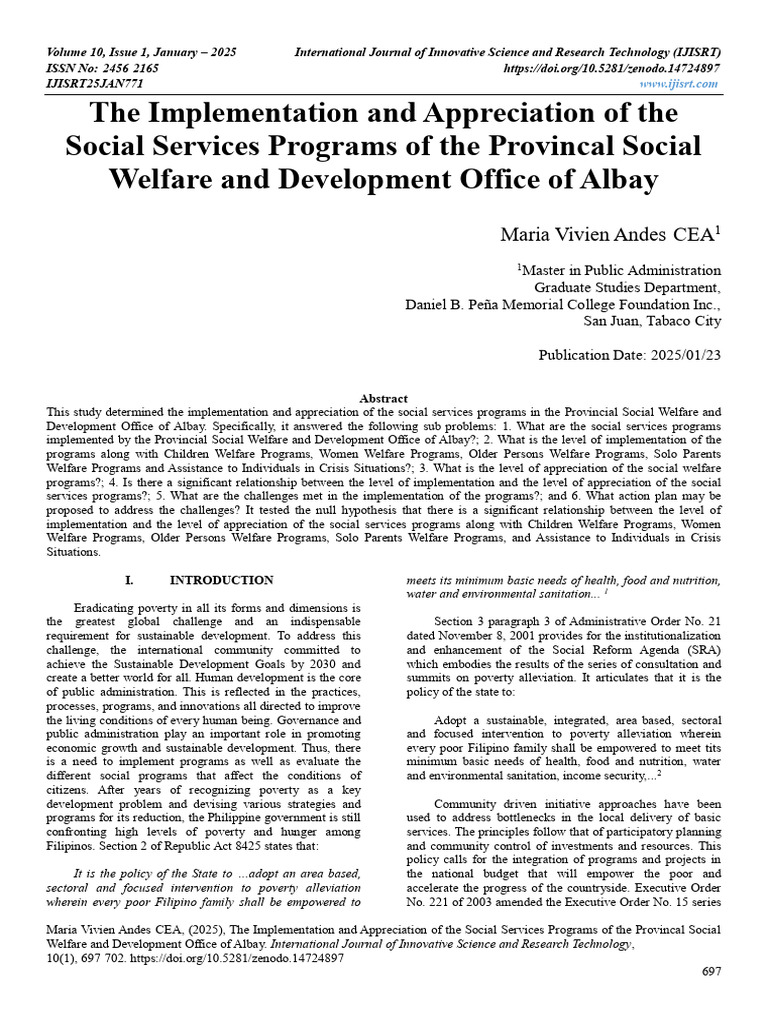 Social Services Programs in Albay, 2025 | PDF | Sustainability ...