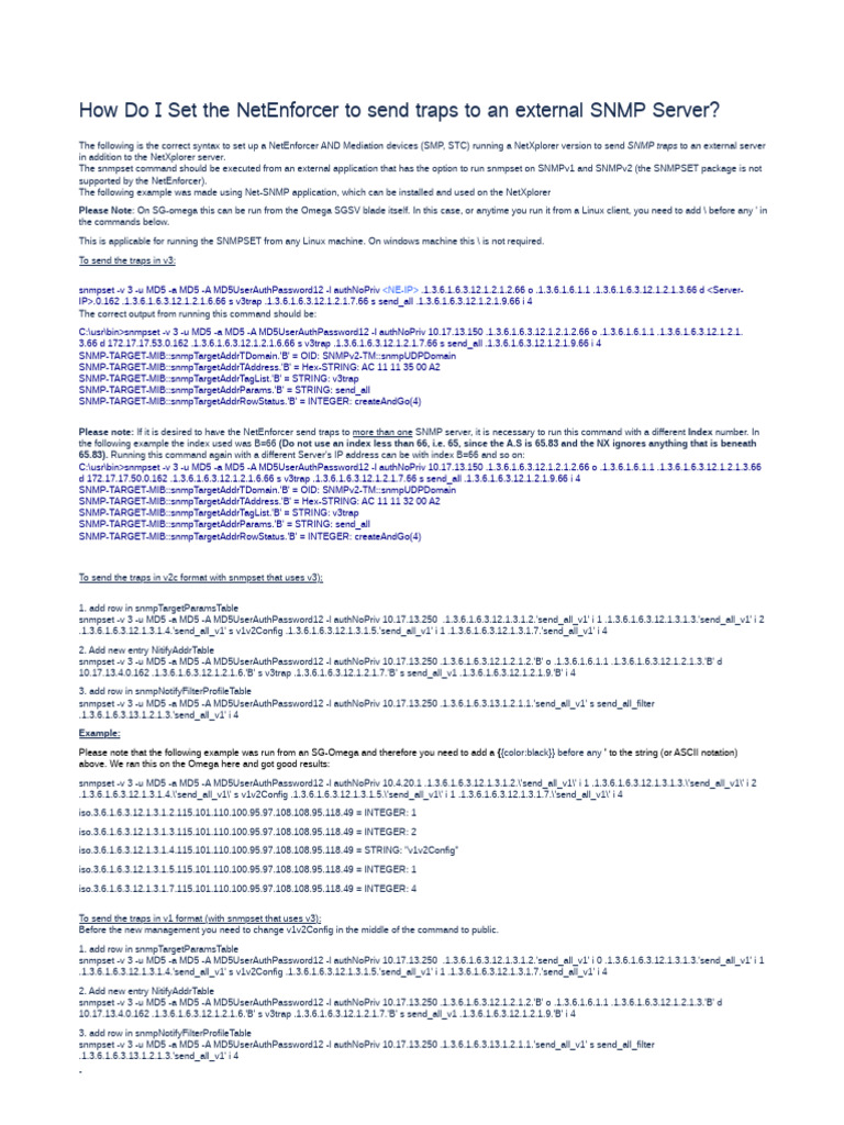 CUS-How Do I Set the NetEnforcer to send traps to an external SNMP ...