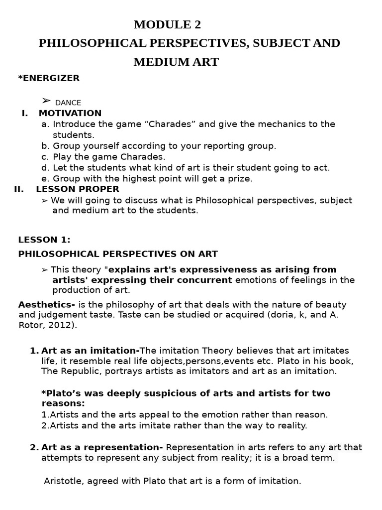 Module 2 Philosophical 1 ?????? | PDF | Aesthetics | Paintings