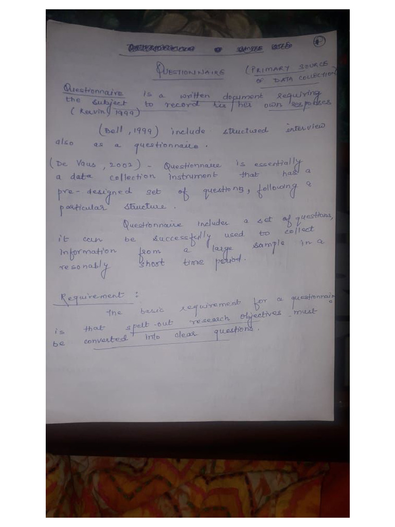 Questionnaire-Research Methodology | PDF