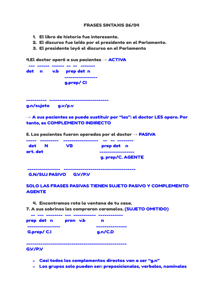 Análisis de Sintaxis y Estructura | PDF | Asunto (gramática) | Sintaxis