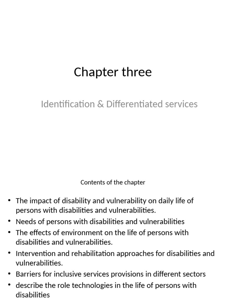 Inclusiveness Chapter Three | PDF | Disability | Preventive Healthcare