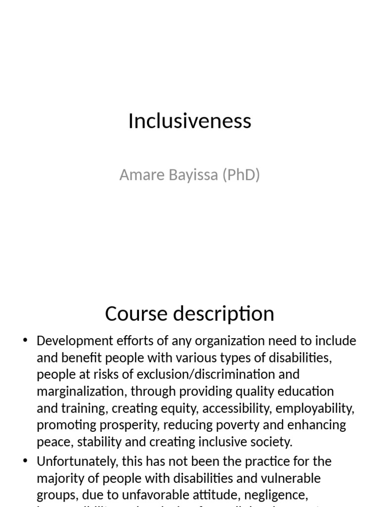 Inclusiveness The Whole | PDF | Inclusion (Education) | Social Exclusion