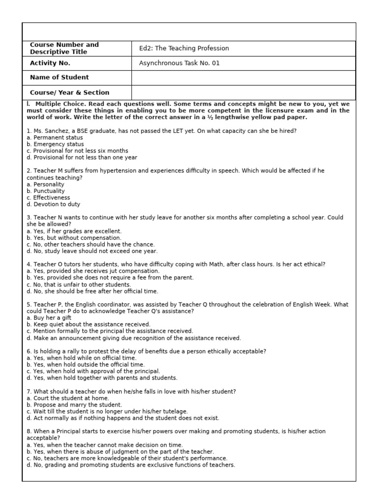 Asynchronous-Tasks-1-Ed2 | PDF | Teachers | Justice