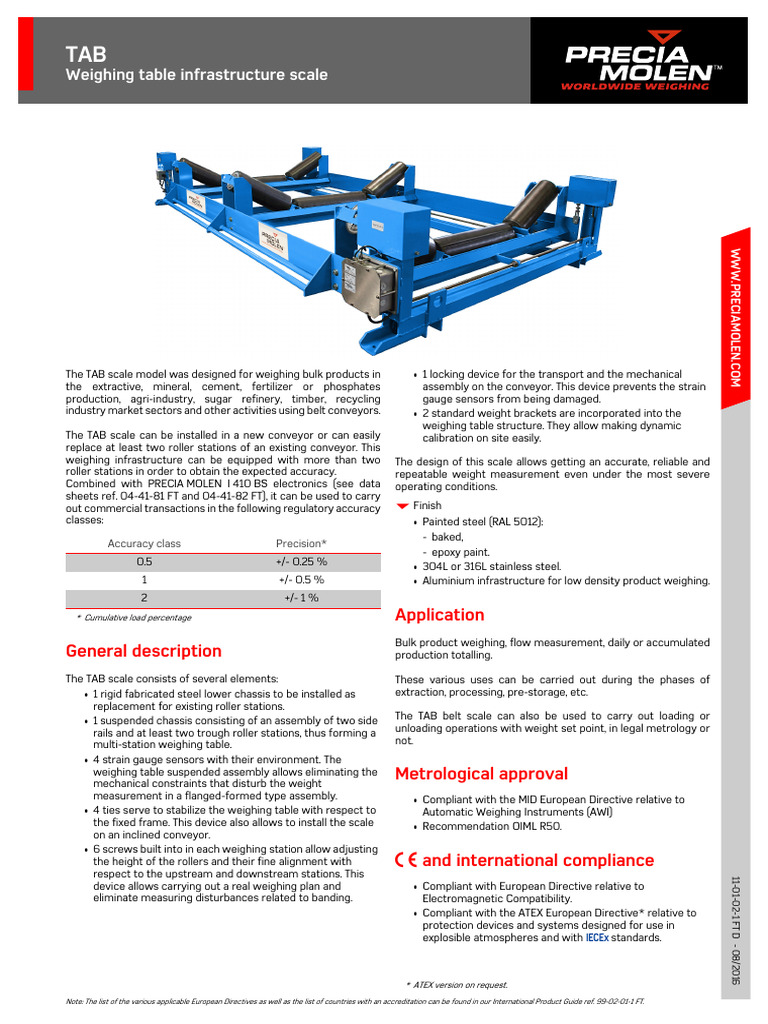 TAB Scale for Bulk Product Weighing | PDF | Length | Metrology