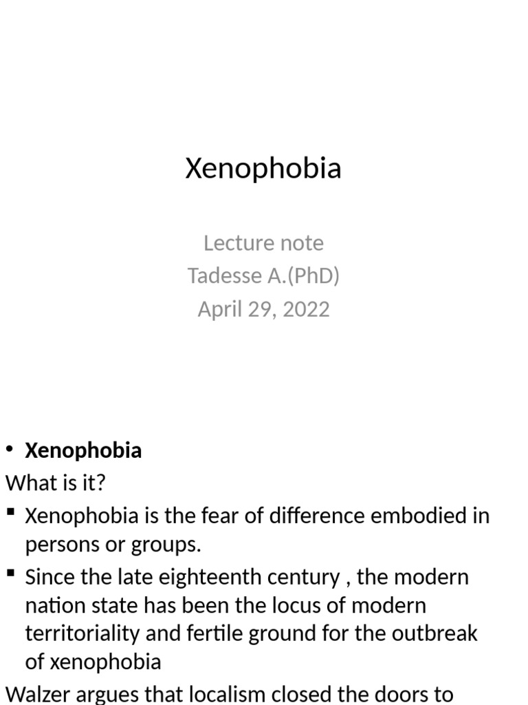 Xenophobia (1) | PDF