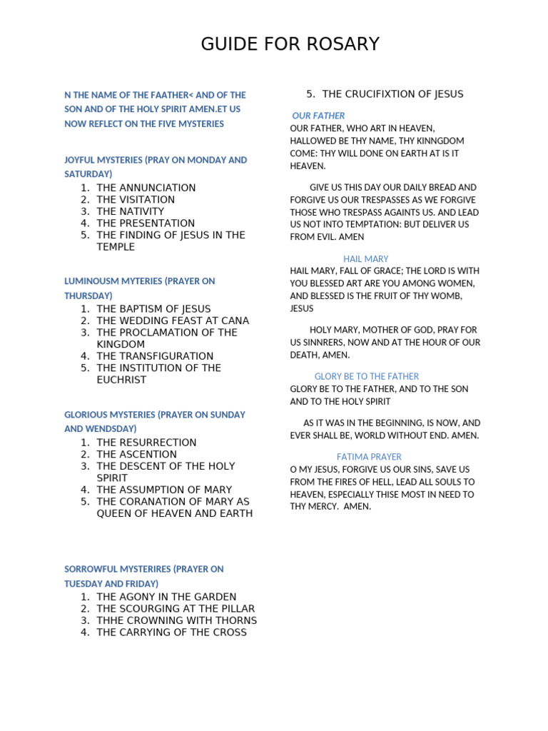 Document (2) - Rosary Guide | PDF