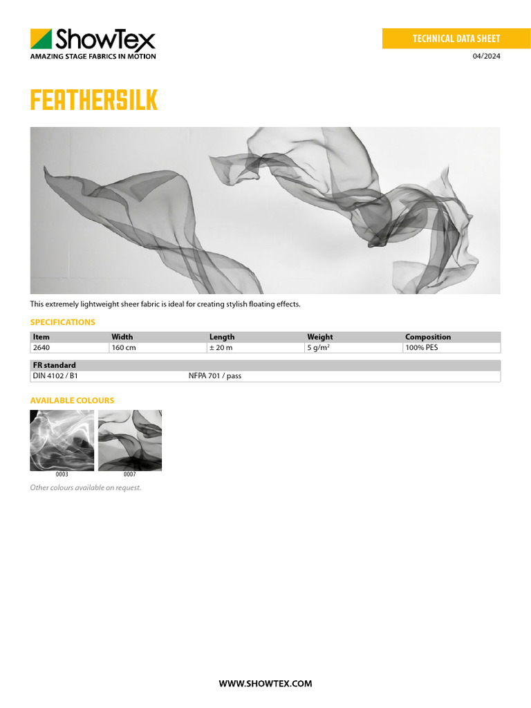 FeatherSilk Fabric Specs | PDF
