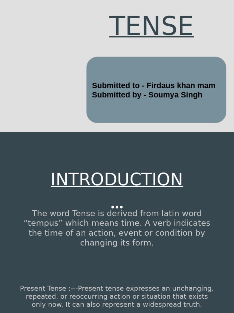 Tenses Presentation | PDF | Grammatical Tense | Grammar