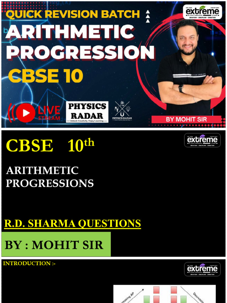 Arithmetic Progression Exercises | PDF | Mean | Numbers
