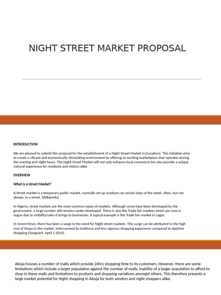 Night Street Market Proposal | PDF | Service Industries | Economies