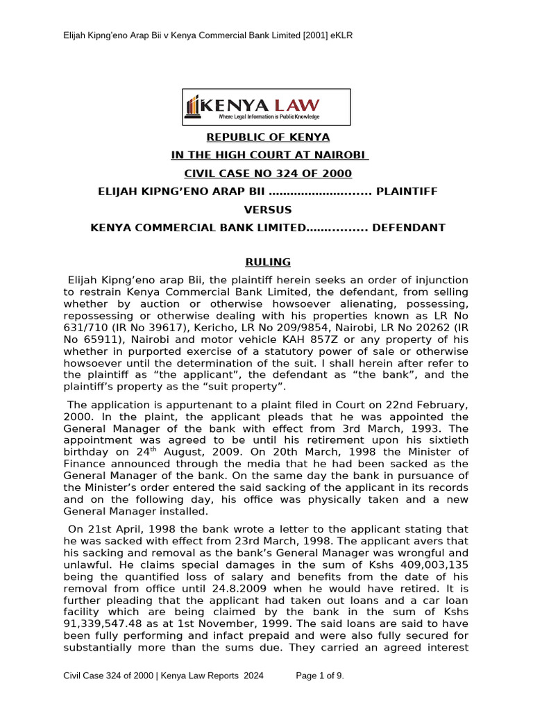 Civil_Case_324_of_2000 | PDF | Legal Remedy | Damages