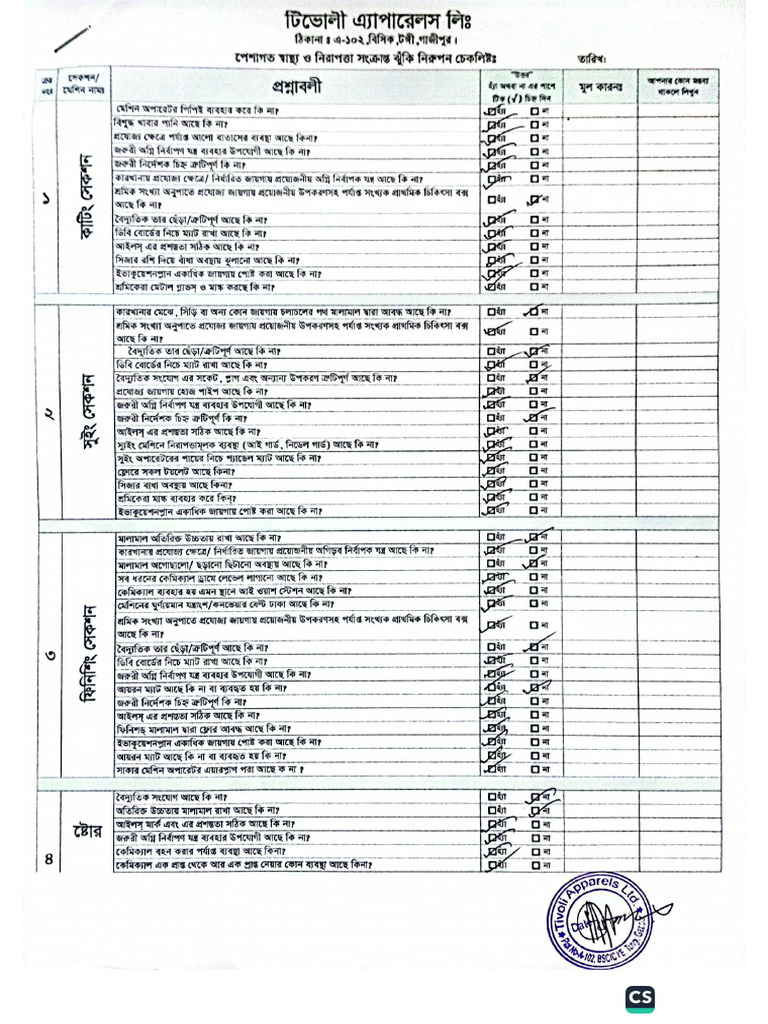 Occupational Health & Safety Risk Assessment Checklist-January-2025 | PDF